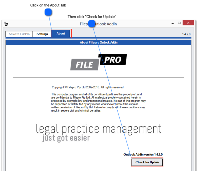 FilePro Update – The Outlook Addin - FilePro Legal Practice Management Software