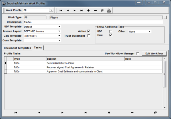 Workflow1 - FilePro Legal Practice Management Software